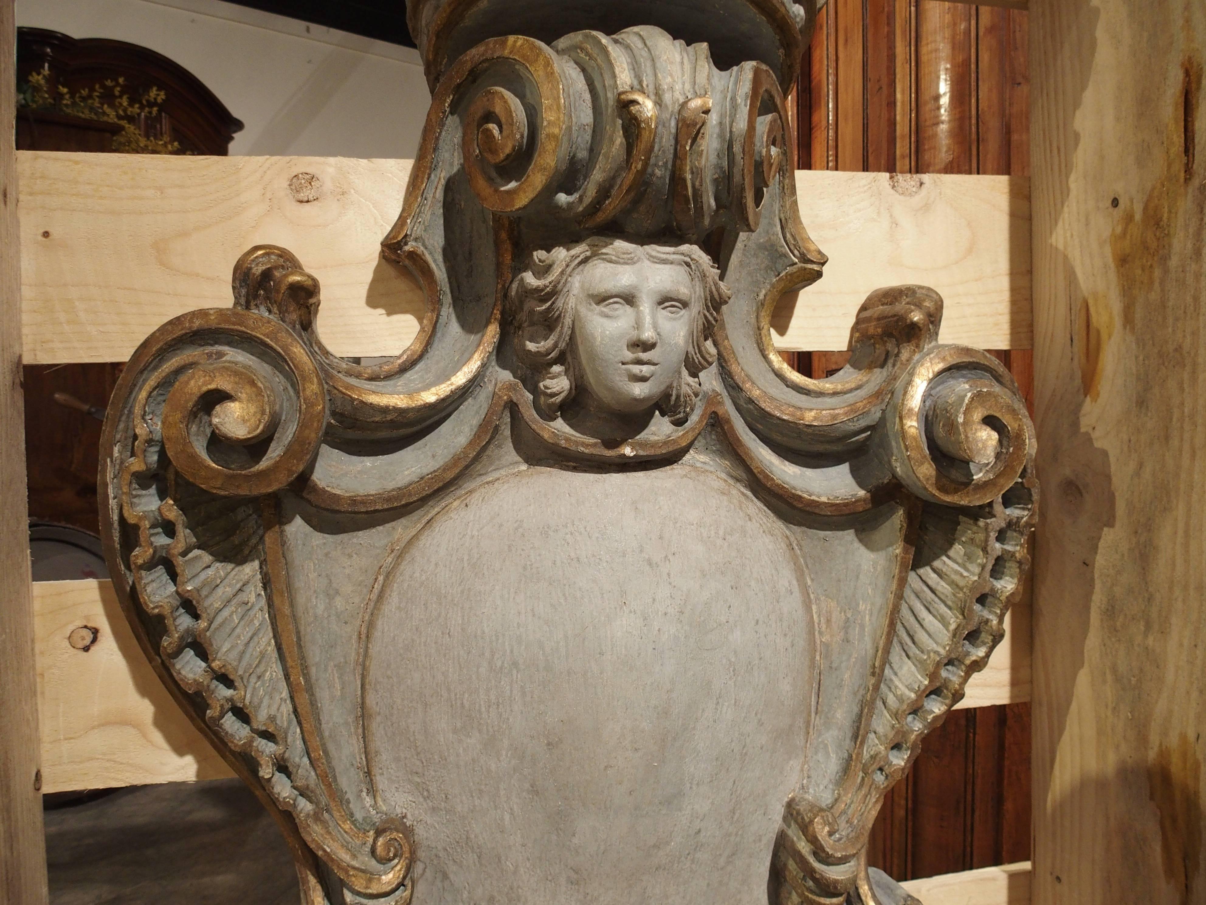 Large Carved and Painted Wooden Cartouche from Italy at 1stDibs