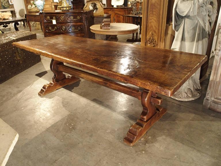 Antique Oak Single Board Dining Table from France, Late 1800s at 1stDibs