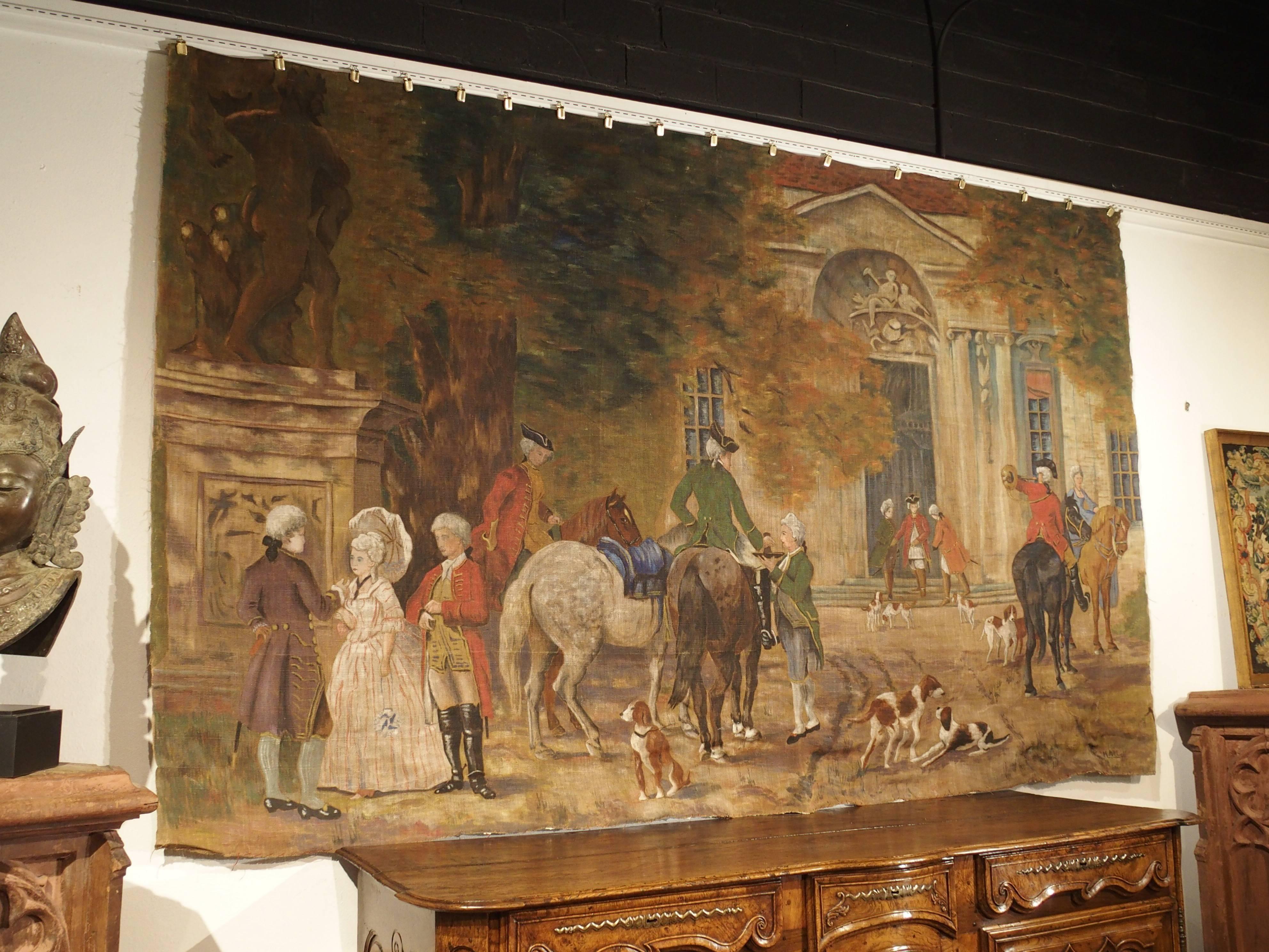 Large Antique Canvas Painting from France, Early 1900s at 1stDibs ...