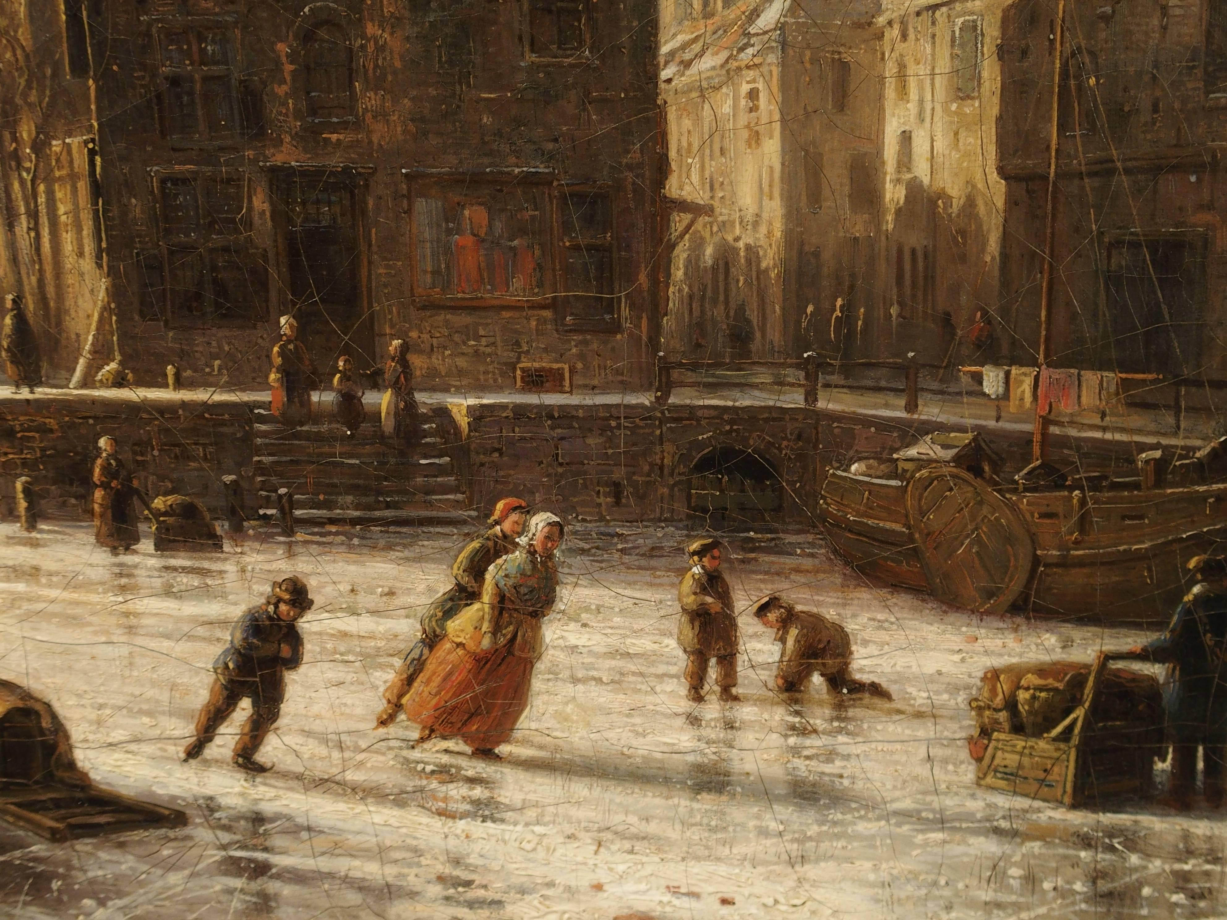 Dutch Winter Skating Scene, Theodoor Soeterik, 1810-1883 at 1stDibs | dutch skating scene