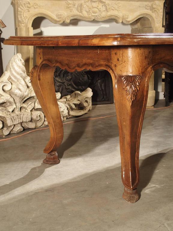 Unusual Antique French Walnut Wood Dining Table, Mid-1800s at 1stDibs