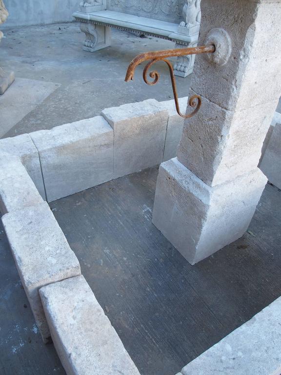 Carved Rectangular Limestone Center Fountain from Provence, France For ...