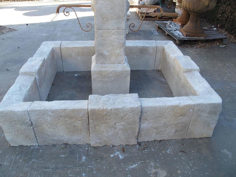 Carved Rectangular Limestone Center Fountain from Provence, France For ...