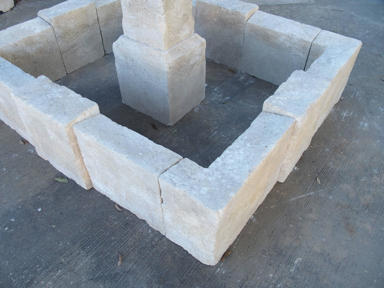 Carved Rectangular Limestone Center Fountain from Provence, France For ...
