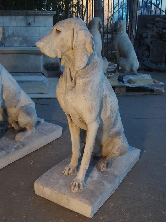 Pair of Finely Cast Stone Hunting Dog Statues at 1stDibs | stone dog ...