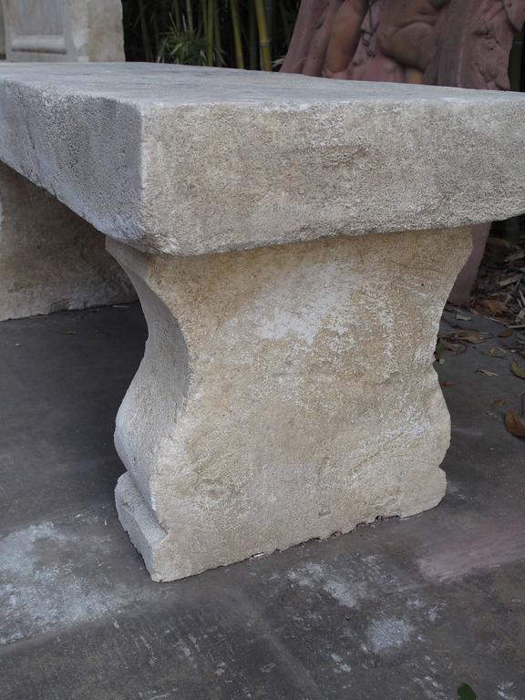 Carved Limestone Garden Bench from France at 1stDibs | limestone ...