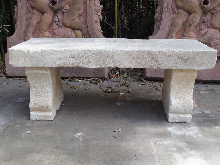 Carved Limestone Garden Bench from France at 1stDibs | limestone ...
