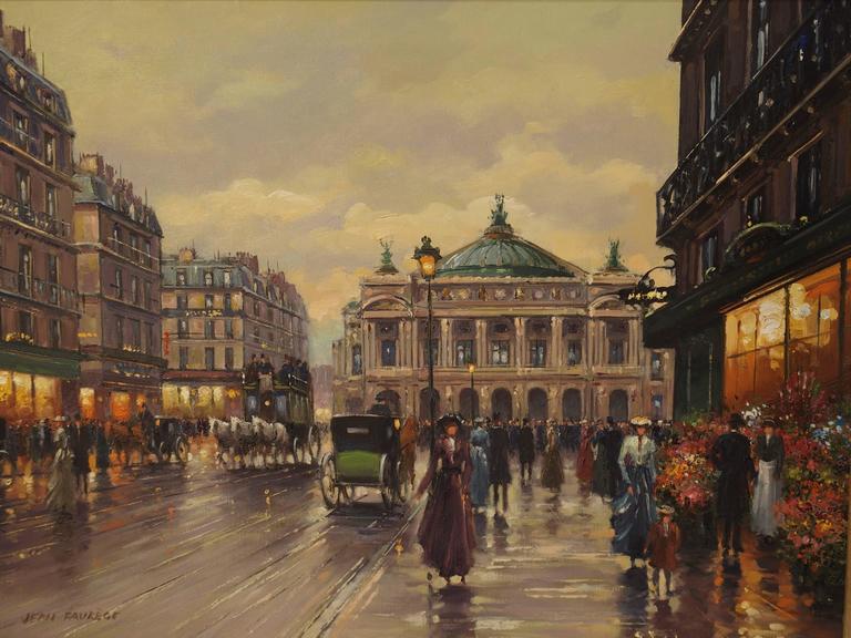 Pair of Parisian Street Scene Paintings, 1900s at 1stDibs
