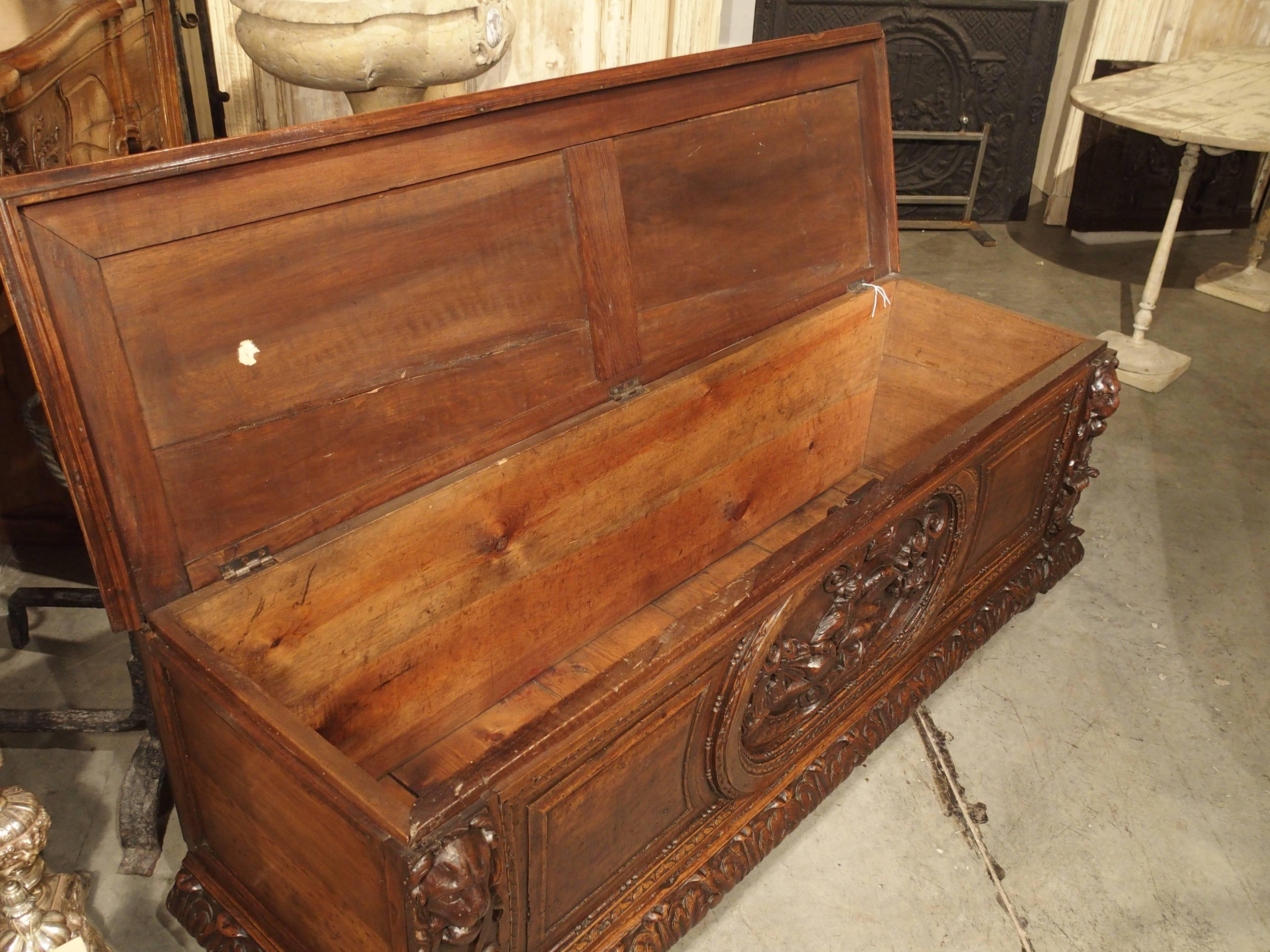 19th Century Walnut Wood Renaissance Trunk from France at 1stDibs ...
