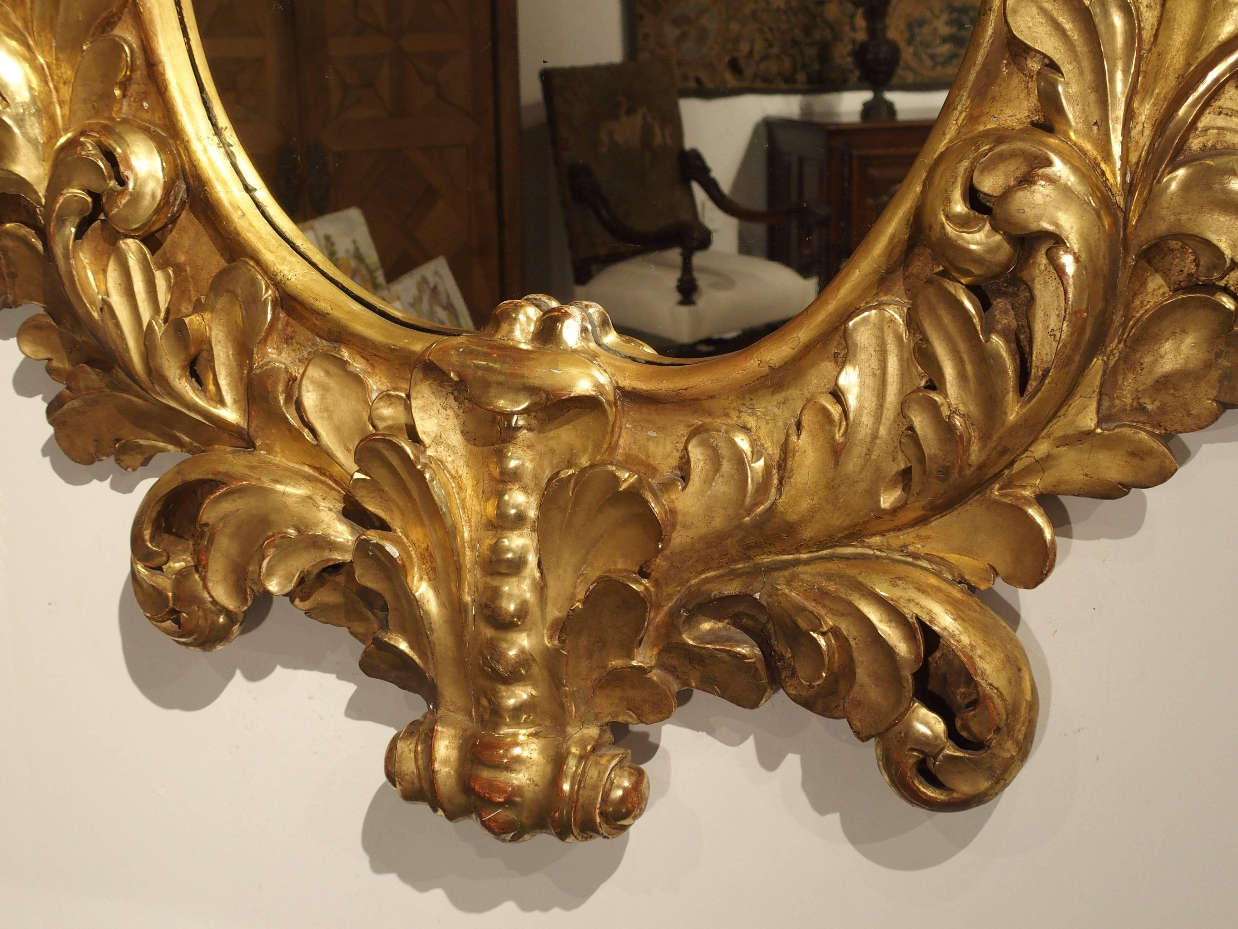 Large 17th Century Giltwood Baroque Mirror from Italy For Sale at ...