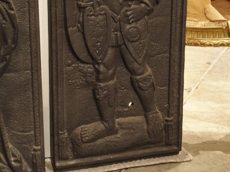 Rare Antique Cast Iron French Fireplace Plaques, Justice, Prudence and ...