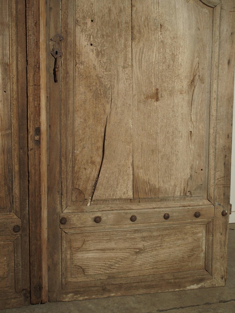 Pair of Antique French Oak Doors from Burgundy, 1700s at 1stDibs