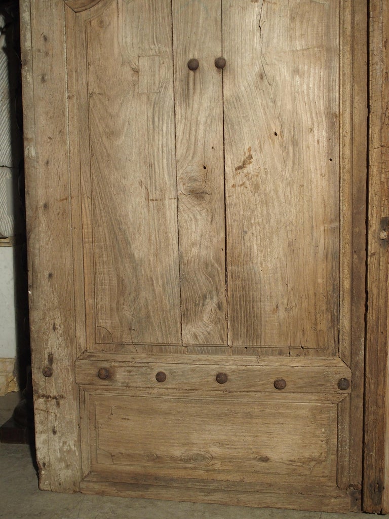 Pair of Antique French Oak Doors from Burgundy, 1700s at 1stDibs