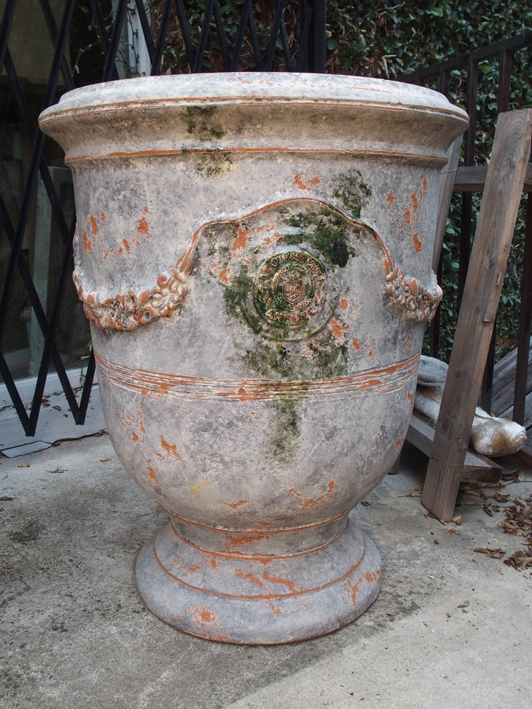 Pair of Large Painted and Distressed Anduze Pots, France at 1stDibs ...