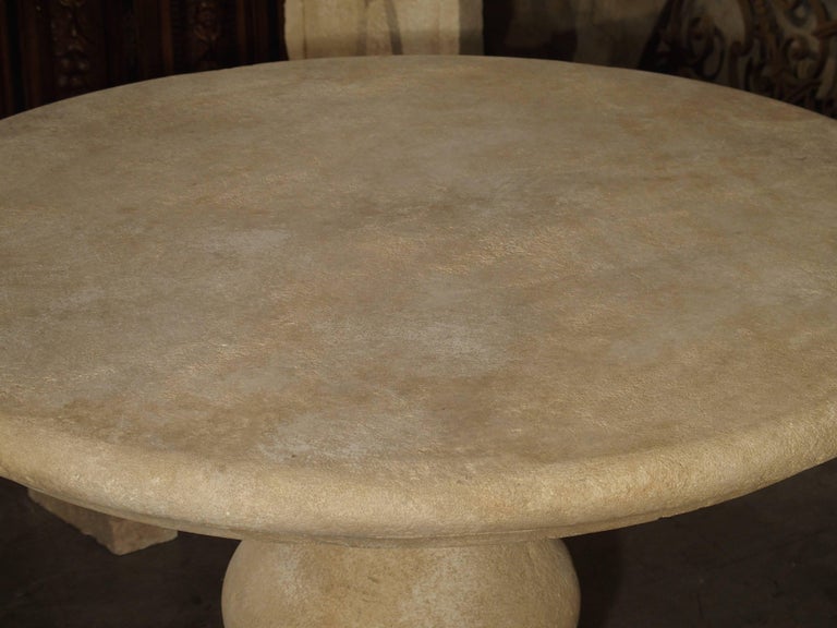 Carved Round Limestone Table from Provence, France at 1stDibs