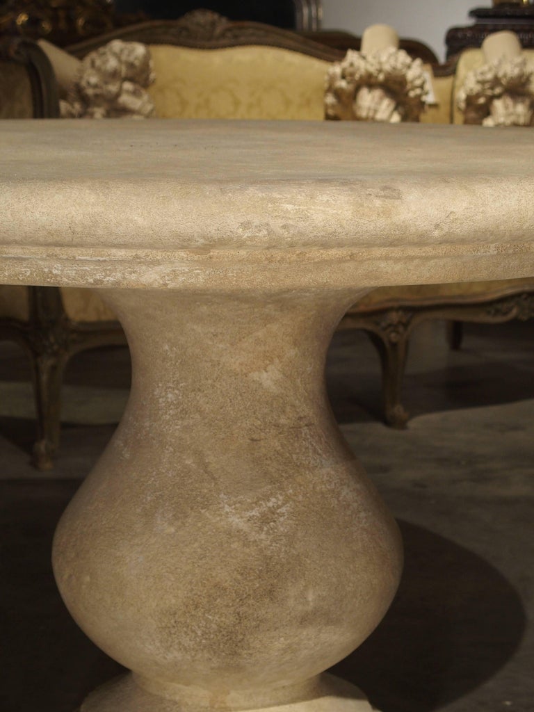 Carved Round Limestone Table from Provence, France at 1stDibs