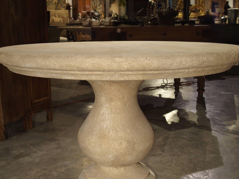 Carved Round Limestone Table from Provence, France at 1stDibs