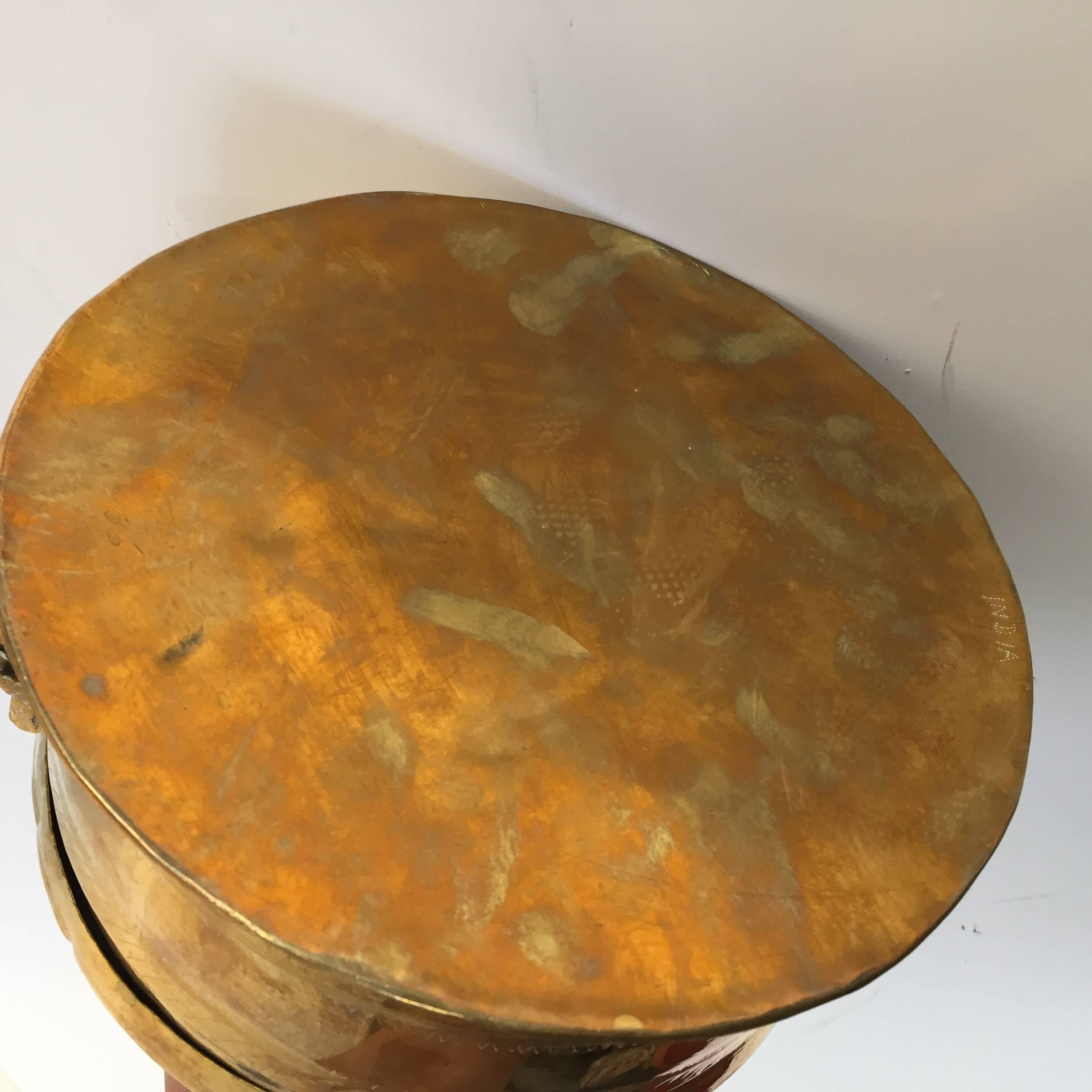 Rajasthani Decorative Brass Lidded Tea Caddy Box at 1stDibs