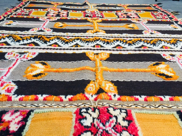 Moroccan Vintage Berber Rug By The Glaoui Tribes of Morocco at 1stDibs
