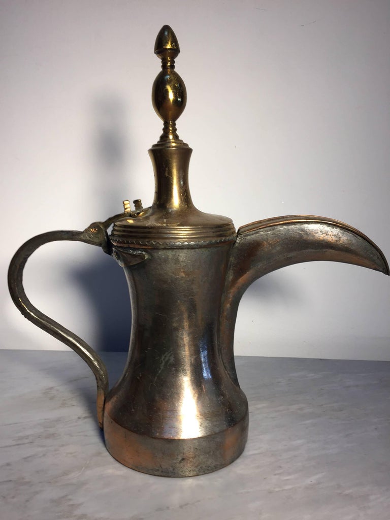 19th Century Dallah Middle Eastern Oversized Arabic Copper Coffee Pot ...