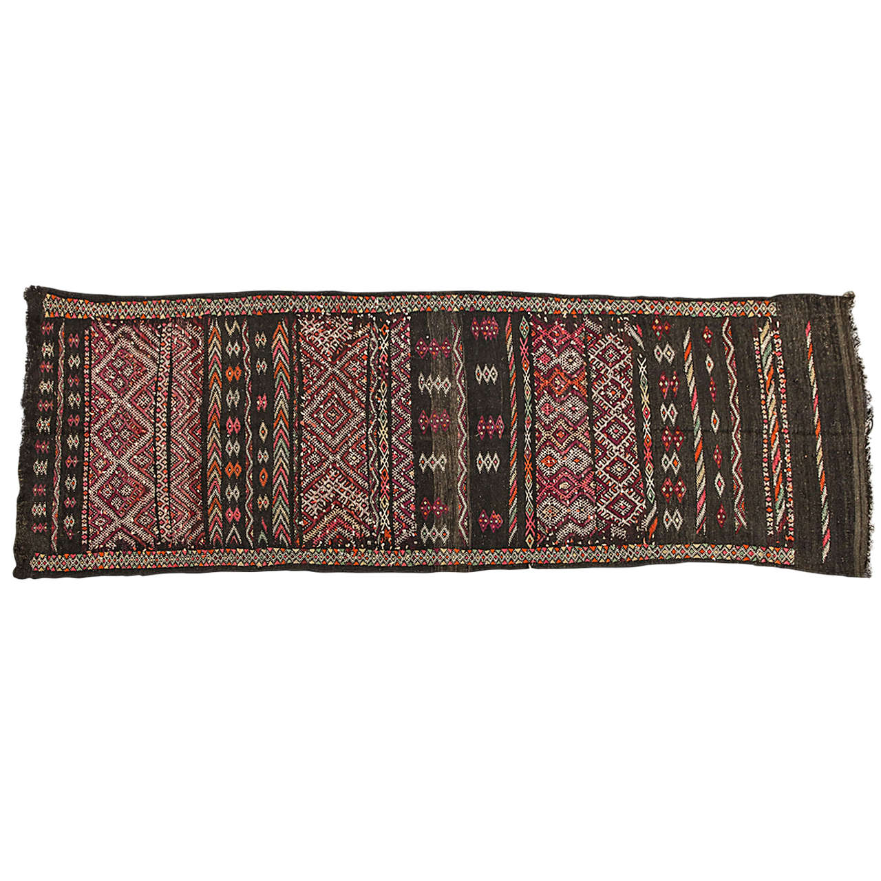 Vintage Black African Tuareg Moroccan Rug at 1stDibs