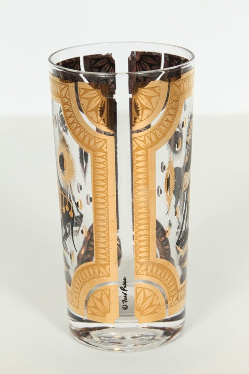 Vintage Eight Highball Glasses in a Cart by Fred Press at 1stDibs ...