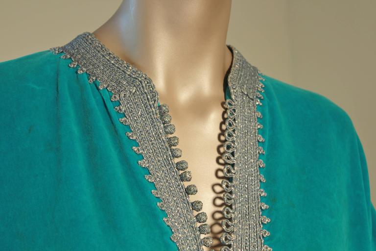 Moroccan Turquoise Caftan Maxi Dress Kaftan size L to XL at 1stDibs ...