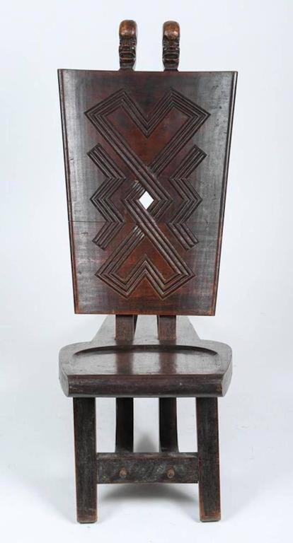 African Tribal Baluba Chief's Chair from Katanga at 1stDibs