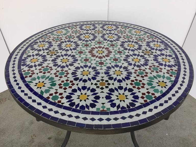 Moroccan Outdoor Mosaic Tile Table from Fez in Traditional Moorish ...