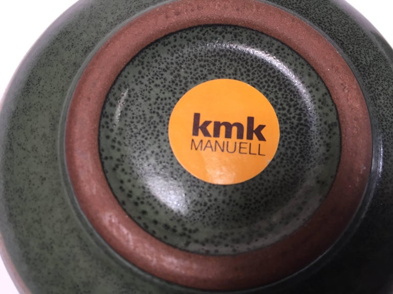 Hand-Painted Lidded German Ceramic Bowl by KMK at 1stDibs