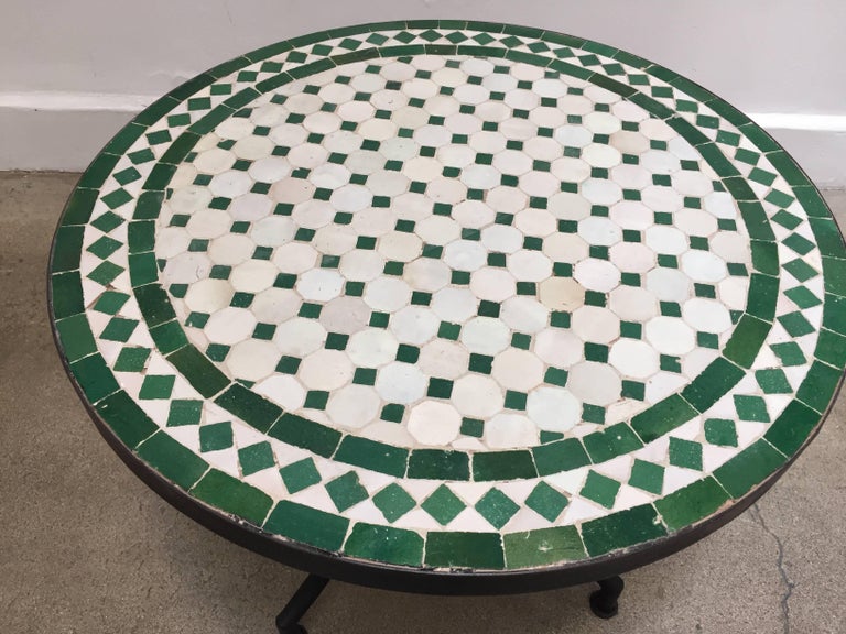 Moroccan Mosaic Tile Bistro Table on Iron Base at 1stDibs
