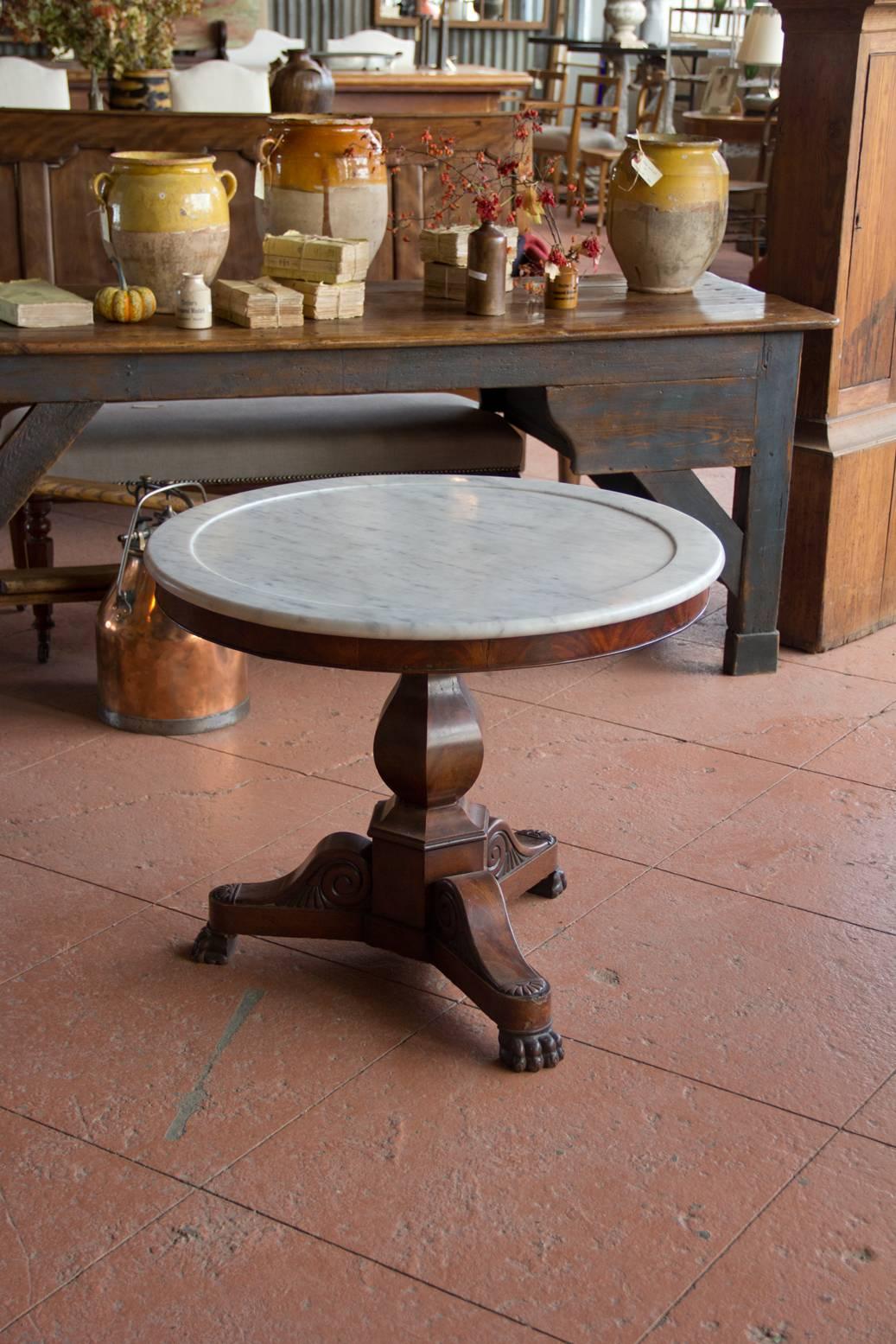 Antique French Marble-Topped Gueridon at 1stDibs