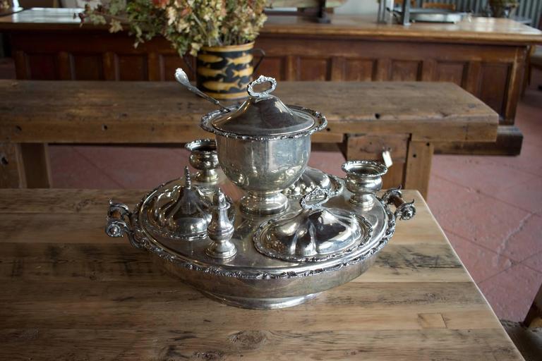 Complete Antique English Silver Plated Revolving Supper Set at 1stDibs