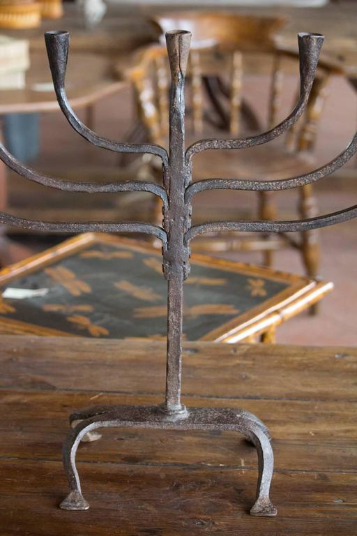 Vintage Wrought Iron Menorah at 1stDibs