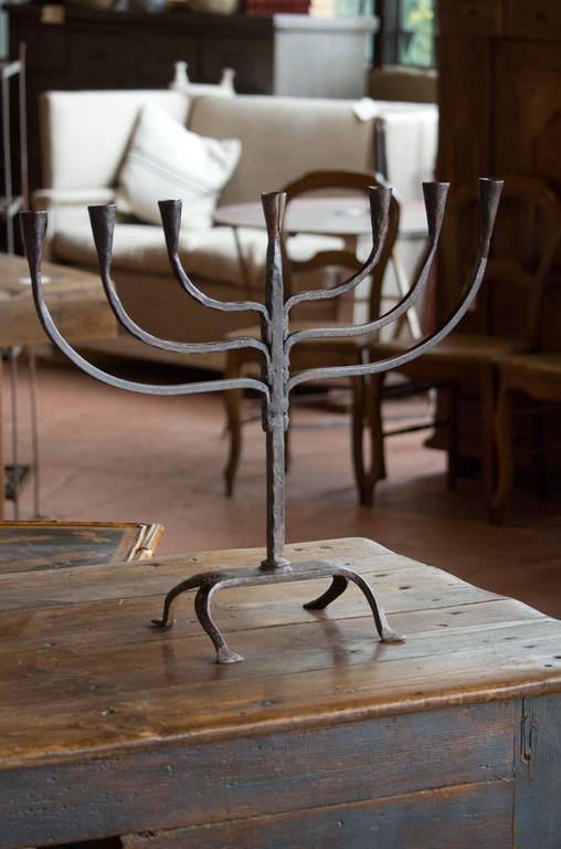 Vintage Wrought Iron Menorah at 1stDibs