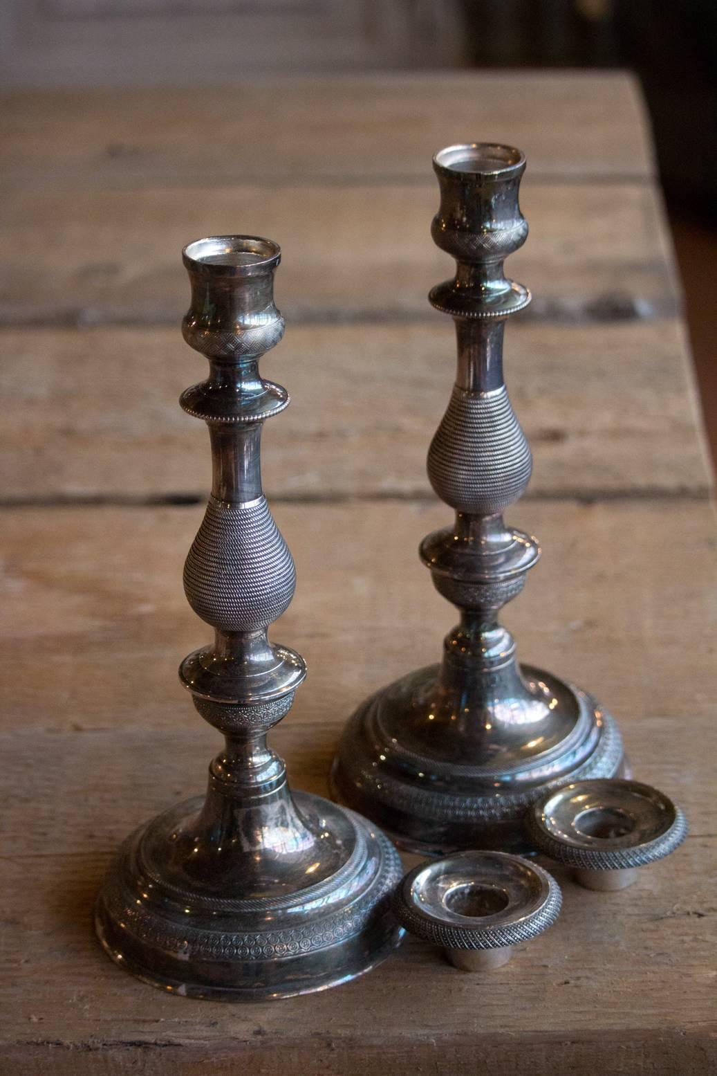 Pair of Antique French Candlesticks For Sale at 1stDibs