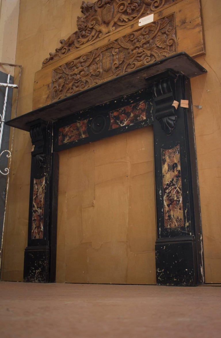 Antique Carved Welsh Slate Fireplace For Sale at 1stDibs