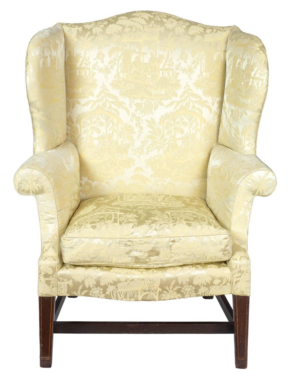 Small Hepplewhite Inlaid Mahogany Wing Chair, Philadelphia, Israel Sack ...