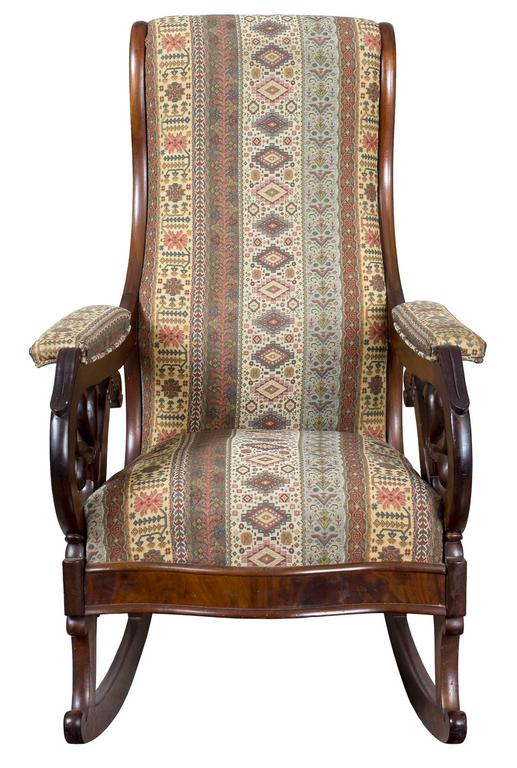 Classical Carved Mahogany Rocker, Probably Boston, circa 1830 For Sale ...