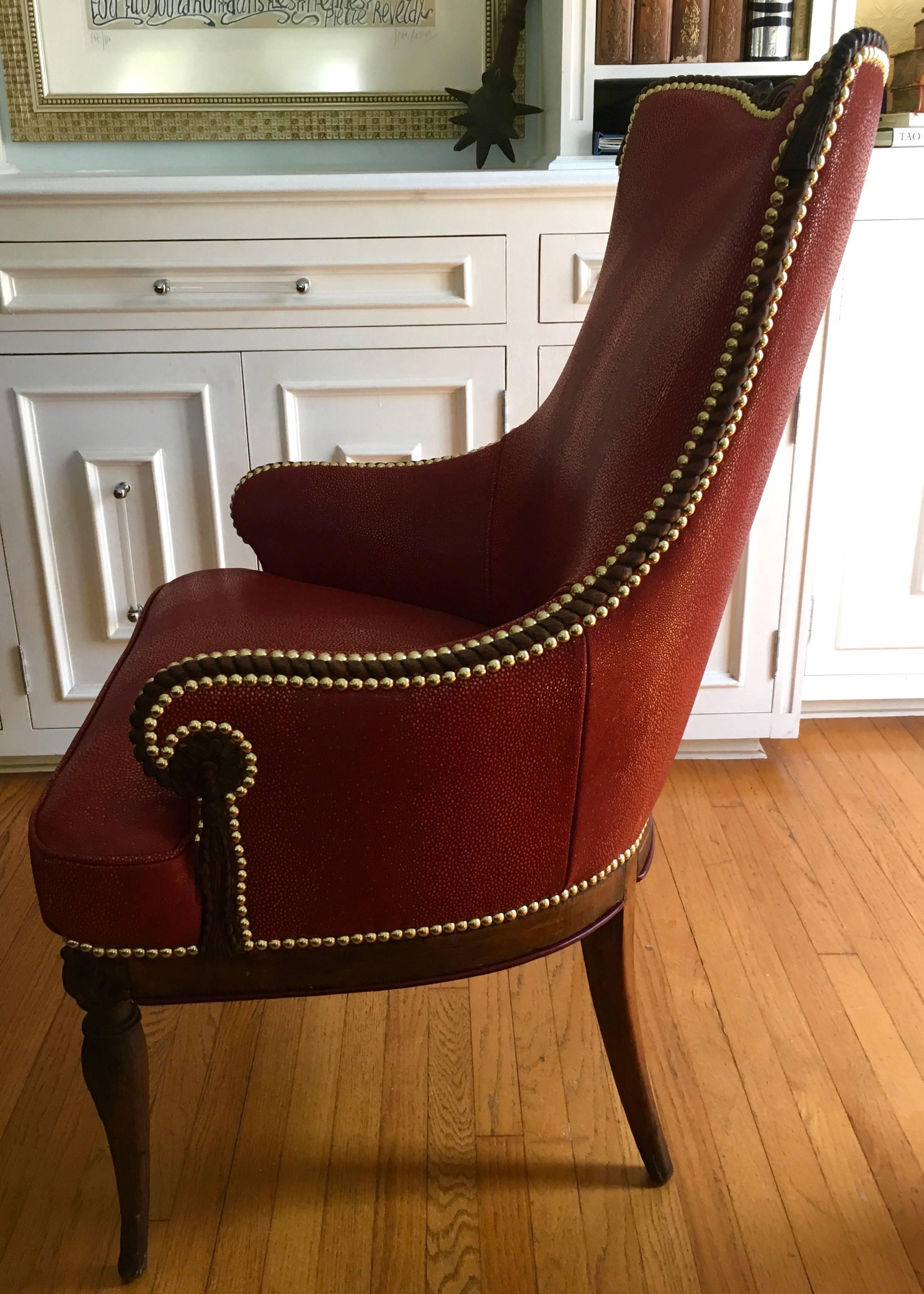 Pair of Classic Grosfeld House Chairs in Shagreen at 1stDibs