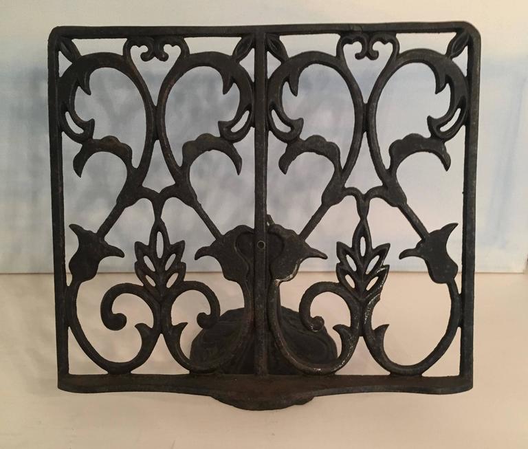 Vintage Metal Book Holder for Library or Kitchen at 1stDibs