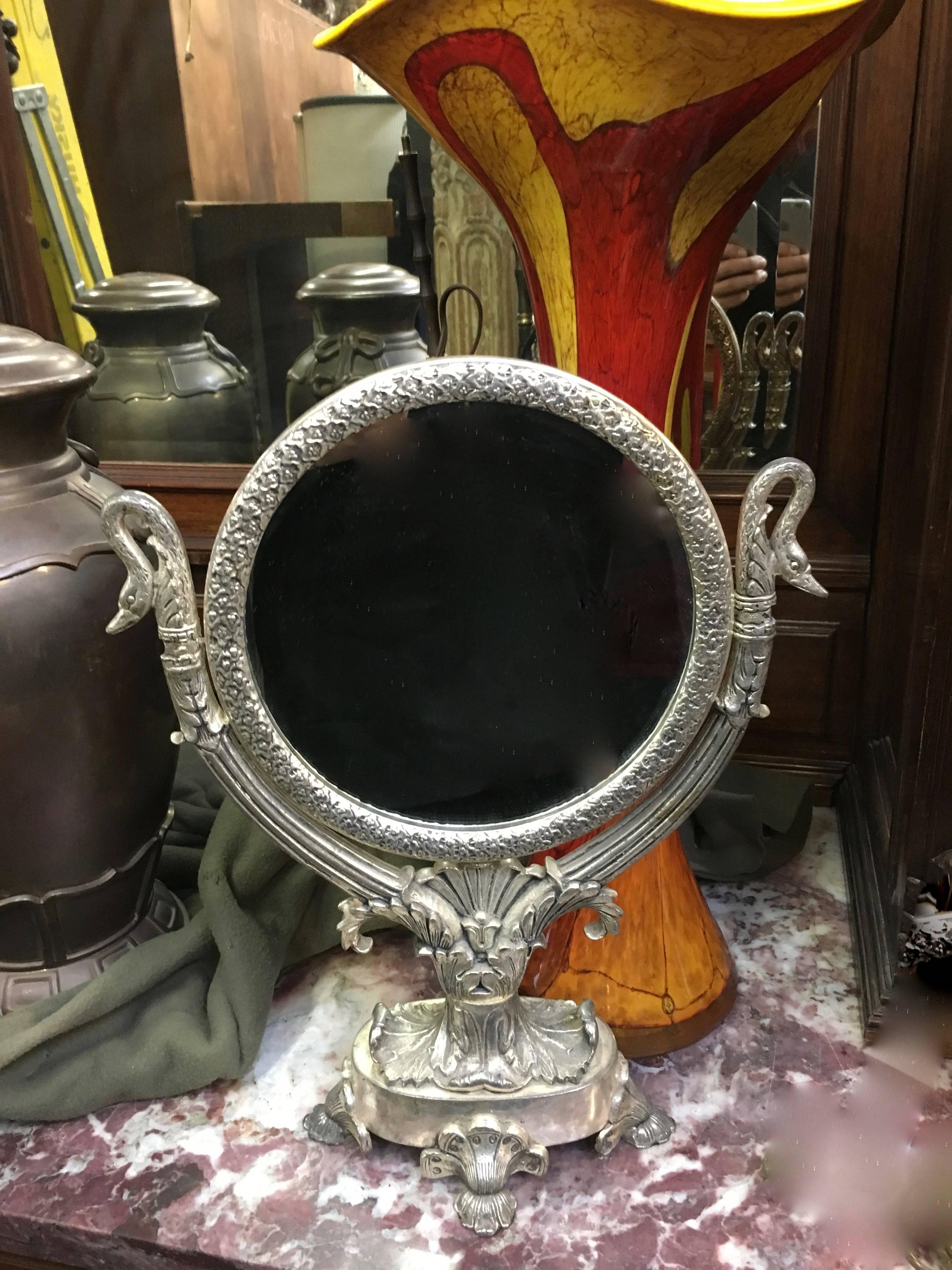 Silver Vanity Table Mirror at 1stDibs