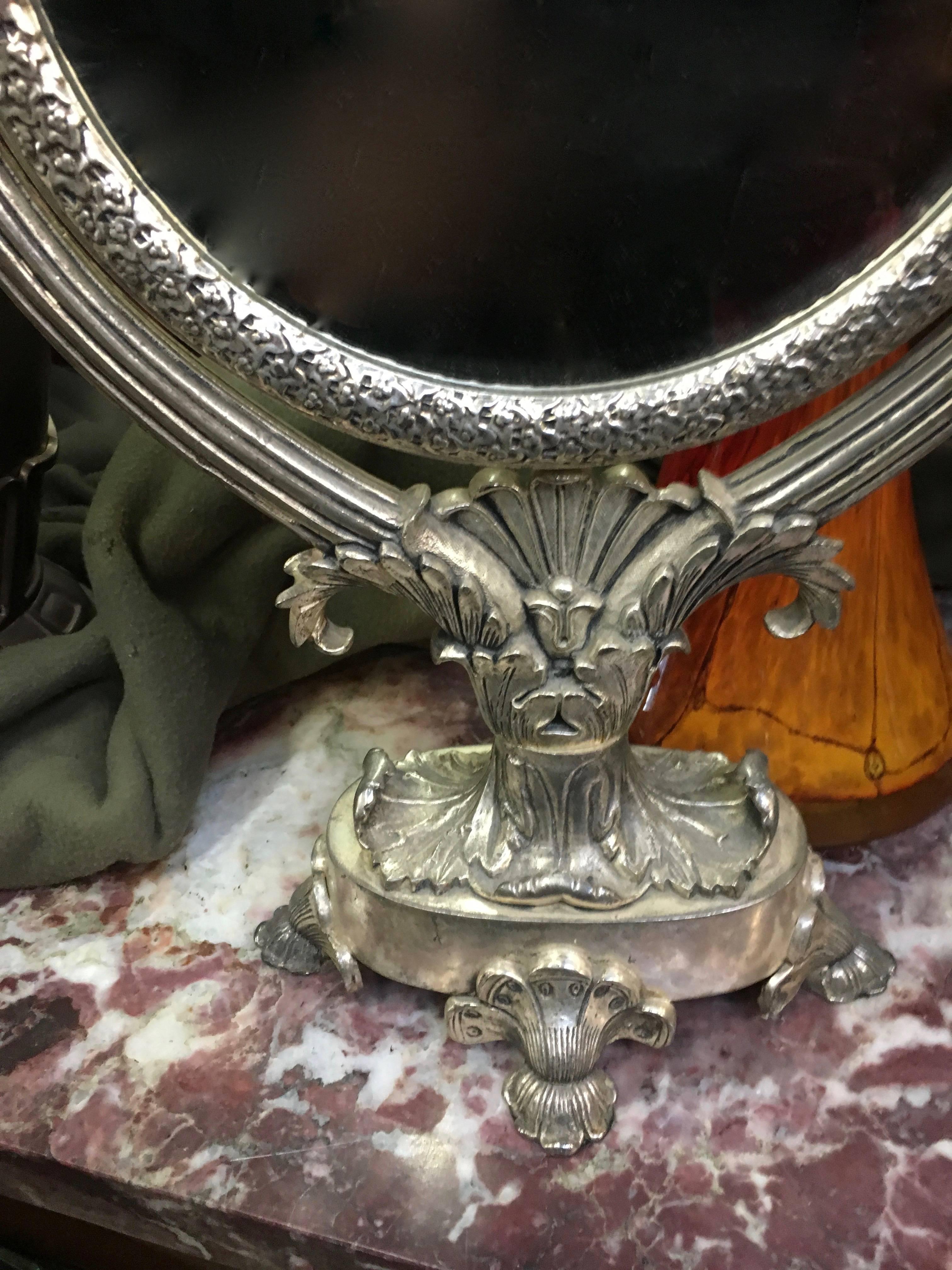 Silver Vanity Table Mirror at 1stDibs