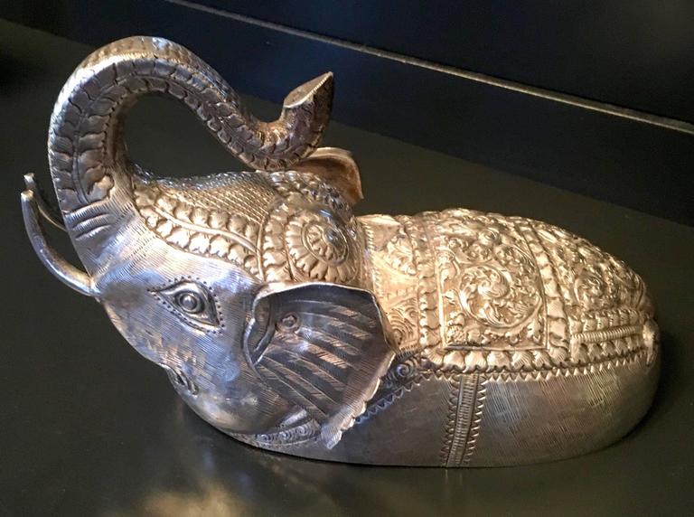 Impressive Sterling Silver Elephant Box at 1stDibs
