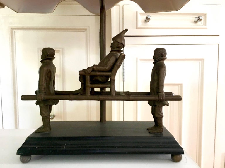 Pair of Table Lamps with Metal Monkey's at 1stDibs