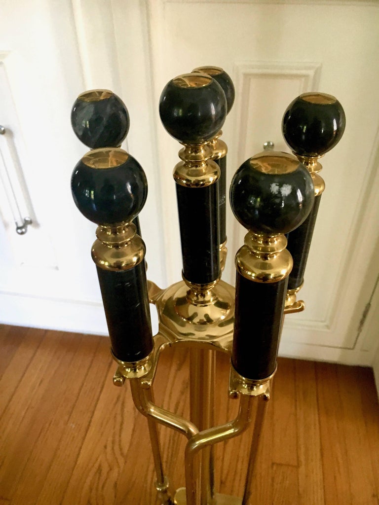 Marble and Brass Fireplace Tools at 1stDibs