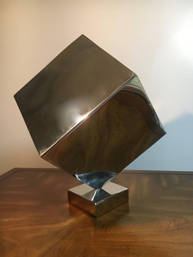 Polished Chrome Cube Sculpture at 1stdibs