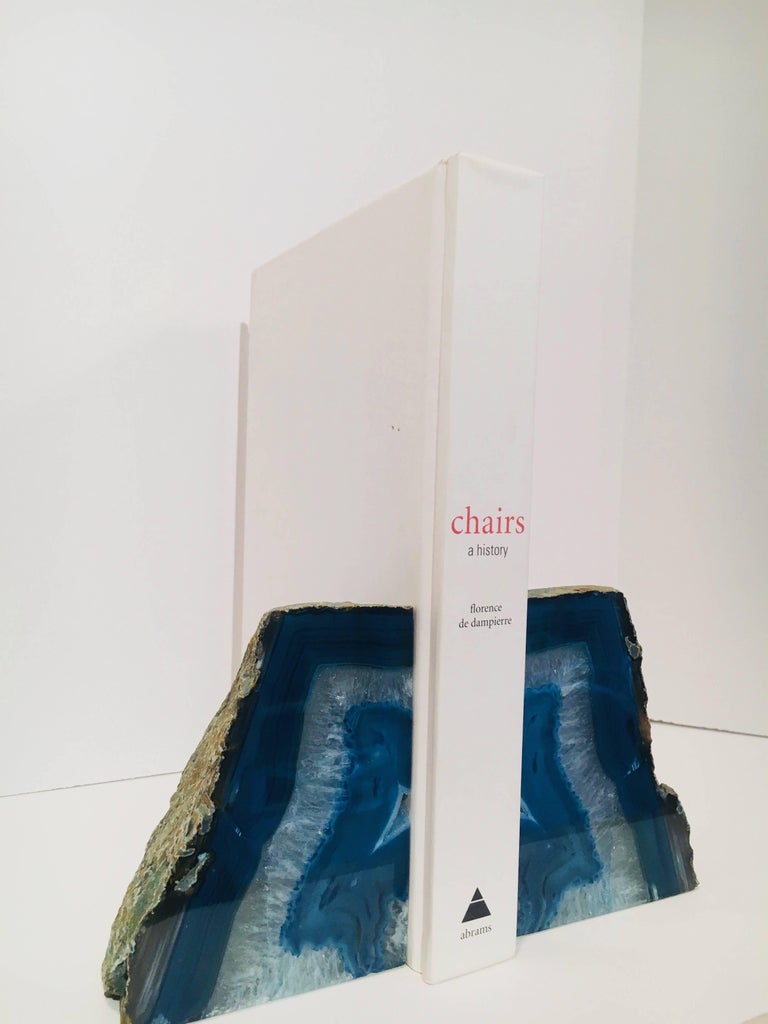 Brilliant Blue Quartz Crystal Bookends at 1stDibs