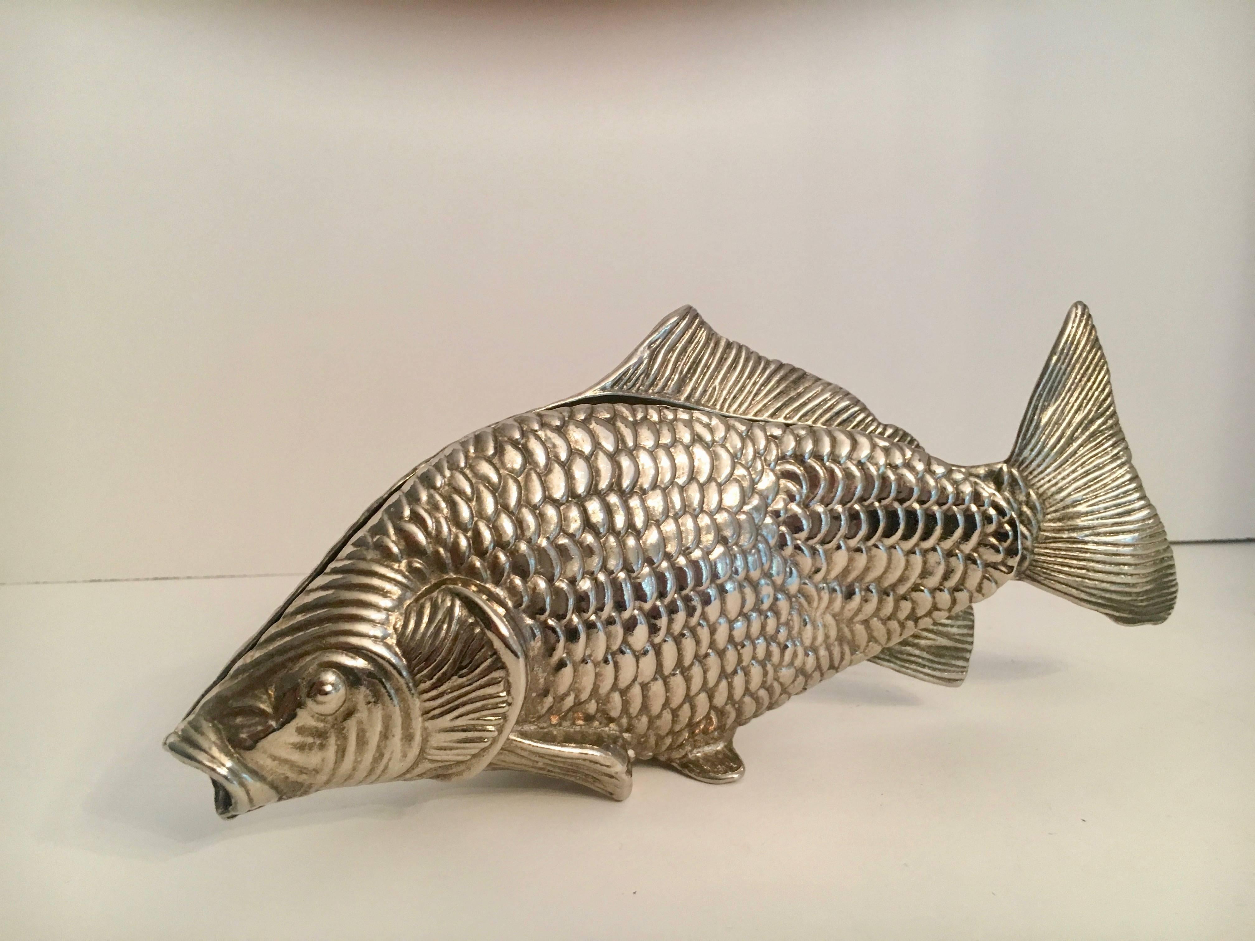 Silver Fish Letter Holder Desk Accessory at 1stDibs
