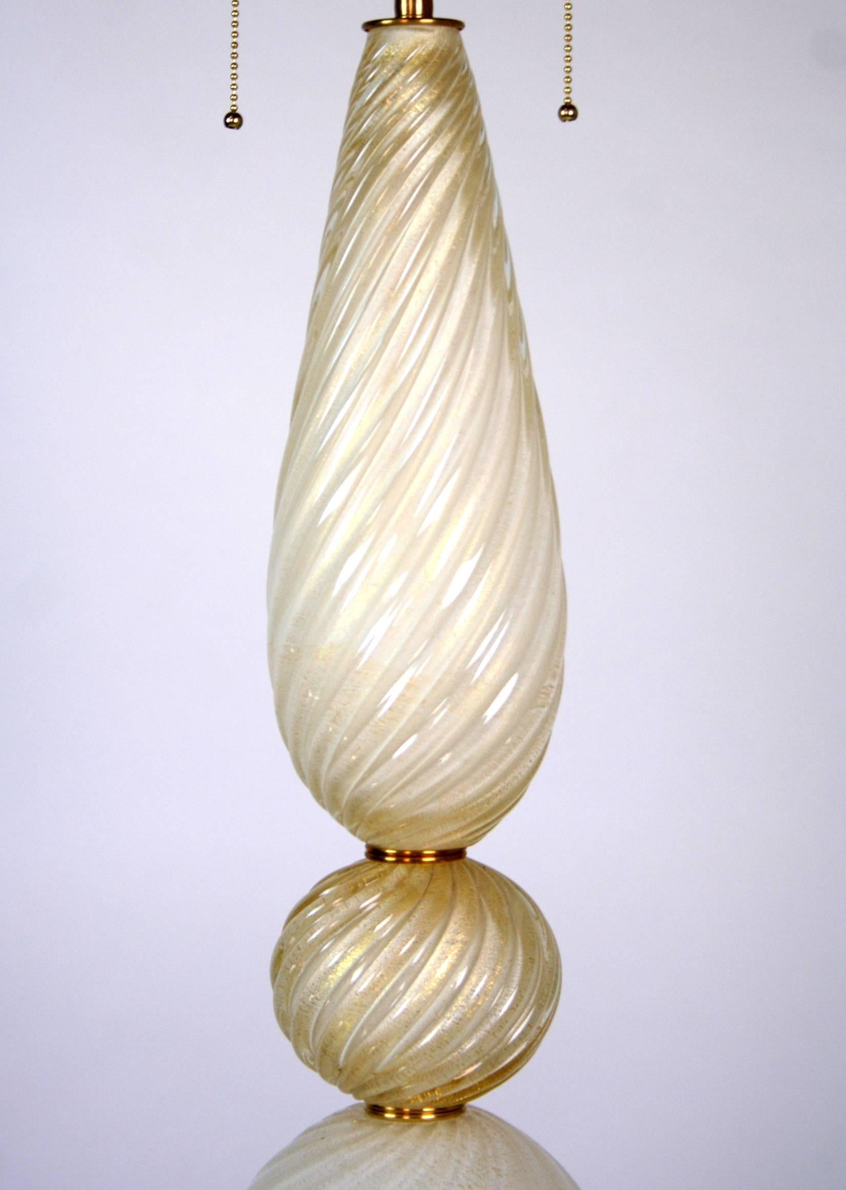 Large "Polvera D'oro" Murano Glass Lamp at 1stDibs
